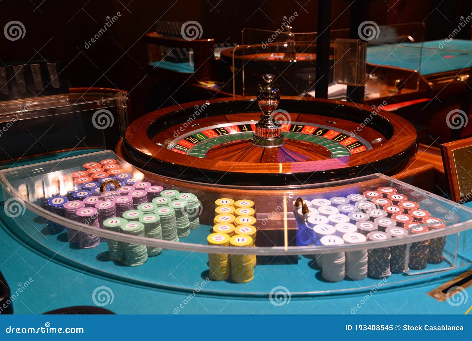 Green Roulette Table with Colored Chips Ready To Play Stock Image ...