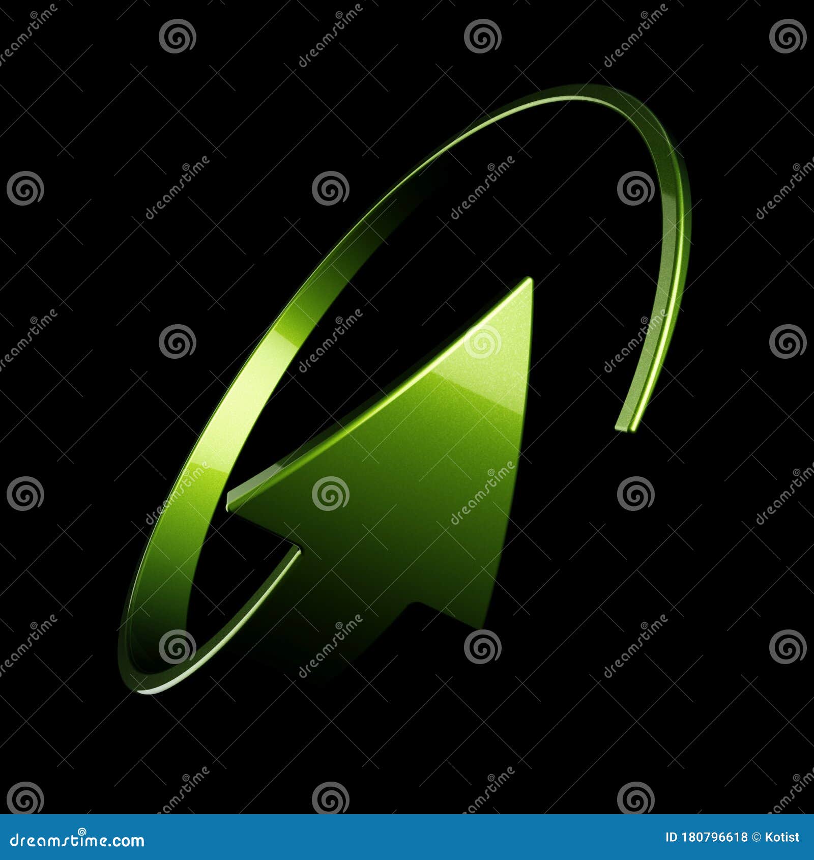 Green round arrow stock illustration. Illustration of abstract - 180796618