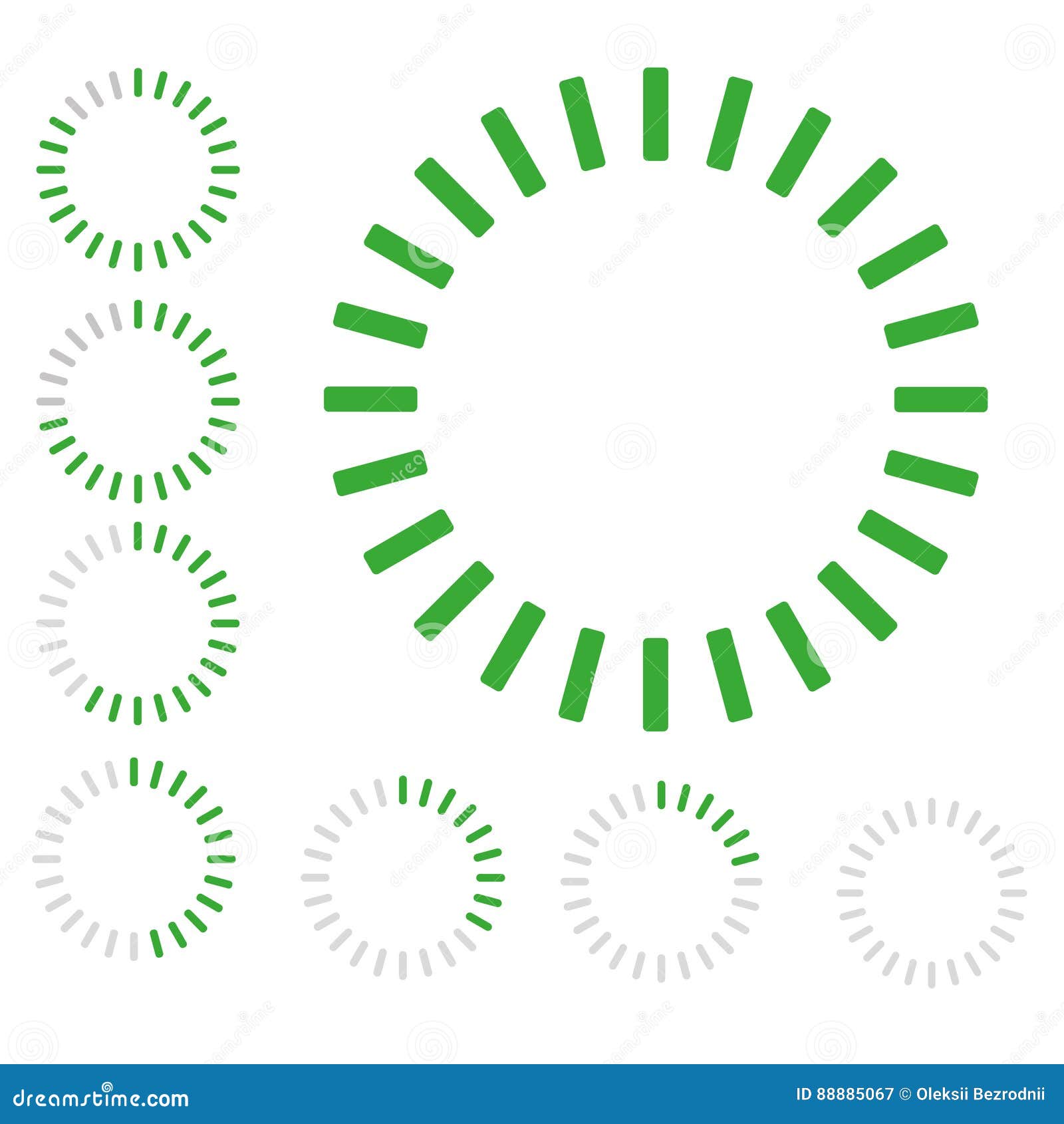 Green Round Badge of Loading Stock Vector - Illustration of interface ...