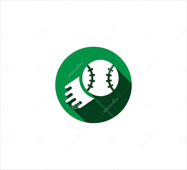 Green Round Baseball Vector Icon Logo Design Template Stock Vector ...