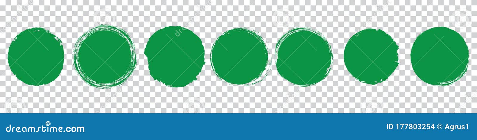 Green Round Brush Painted Circle Banner on White Background Stock ...