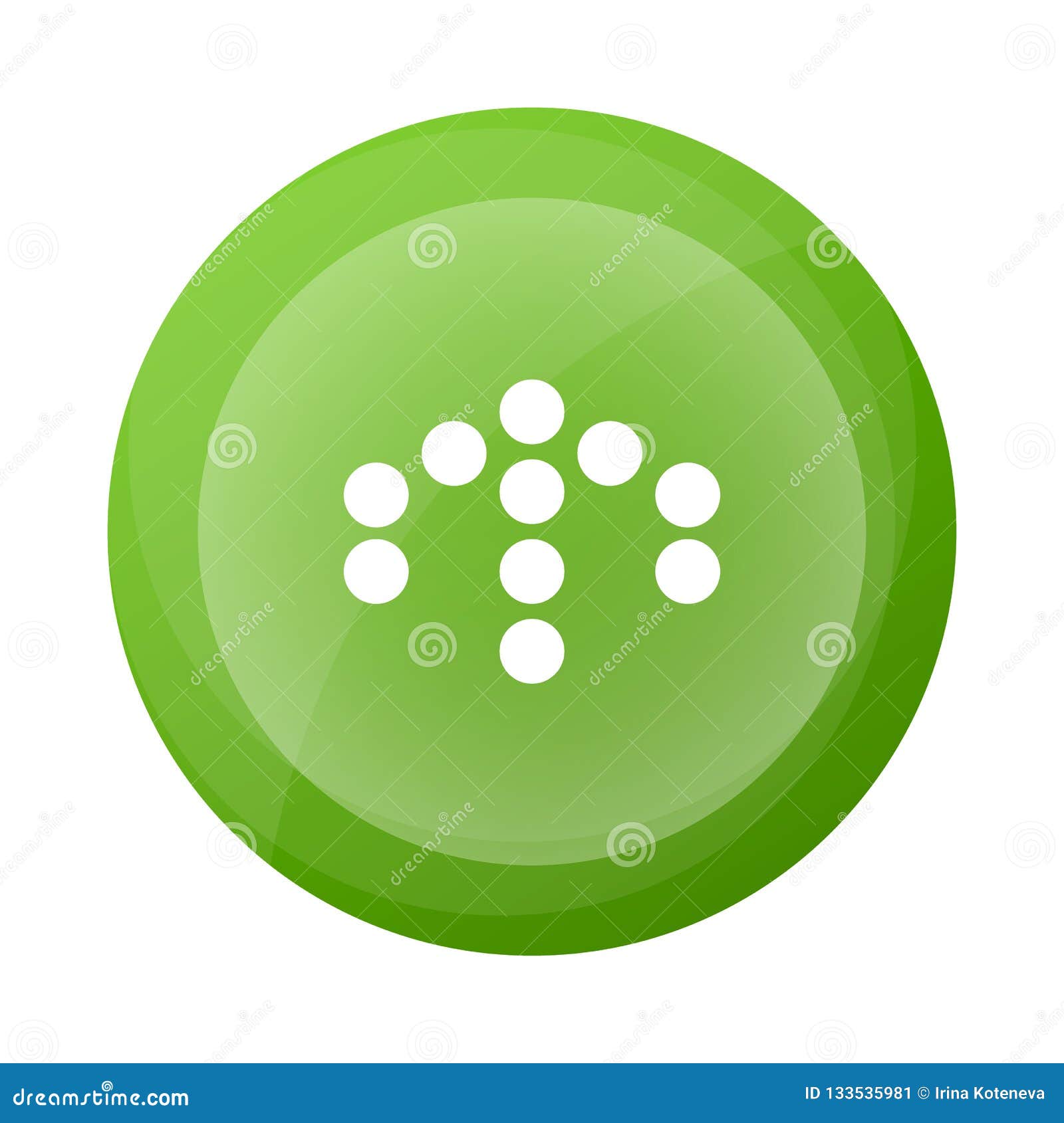 Green Round Button with Arrow Symbol Stock Illustration - Illustration ...