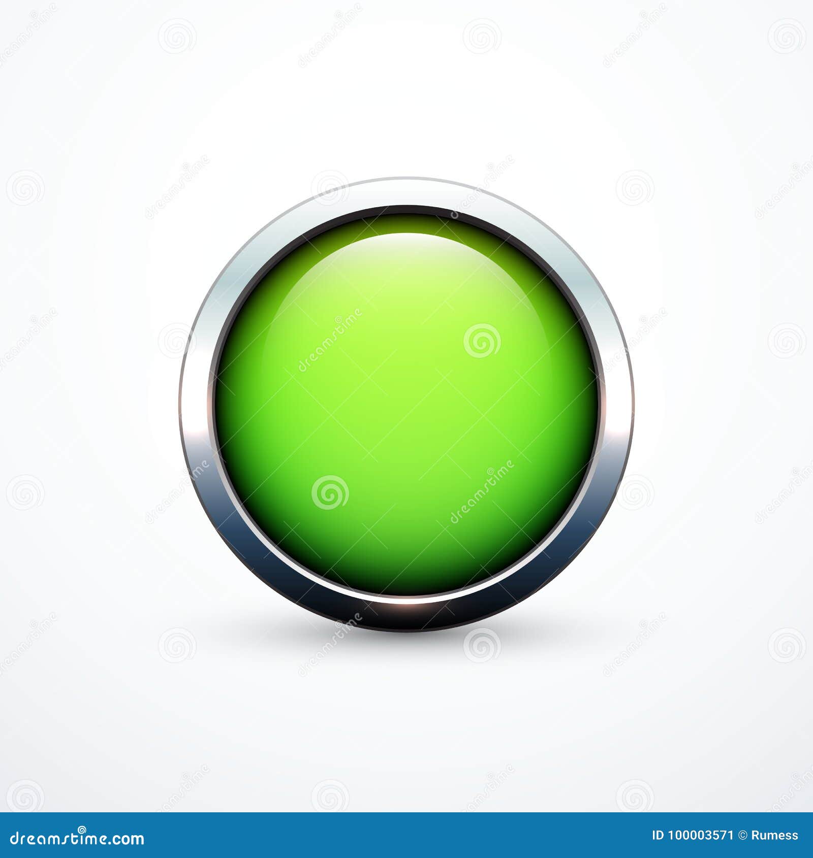 Green round button stock vector. Illustration of metallic - 100003571