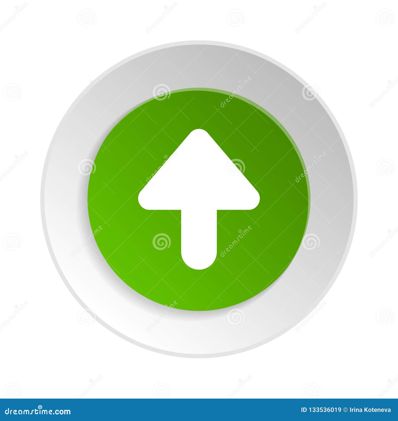 Green Round Button with Up Arrow Symbol Stock Illustration ...