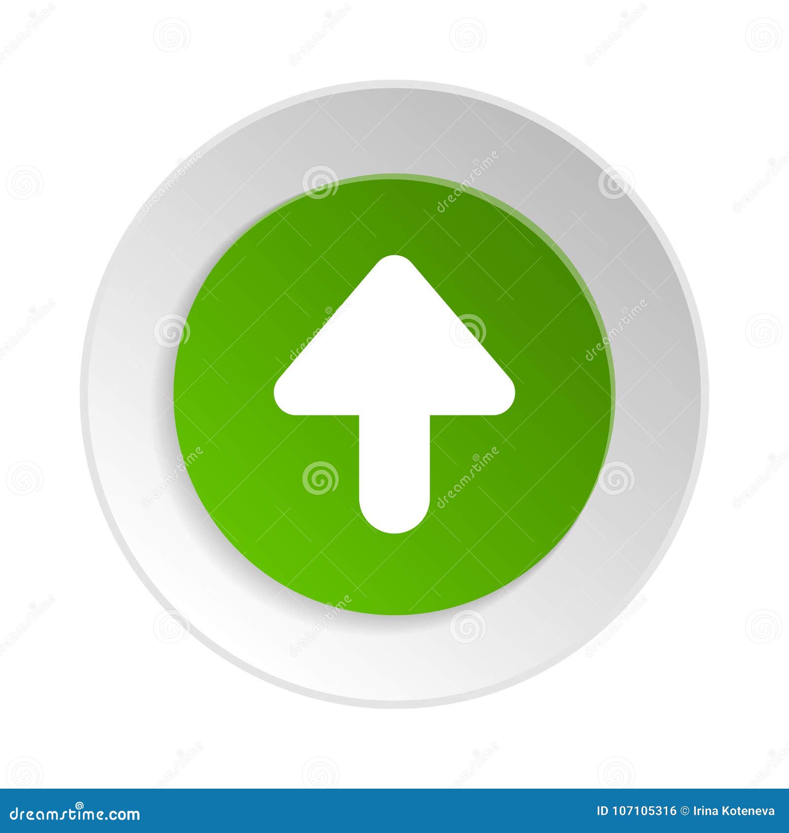 Green Round Button with Up Arrow Symbol Stock Vector - Illustration of ...