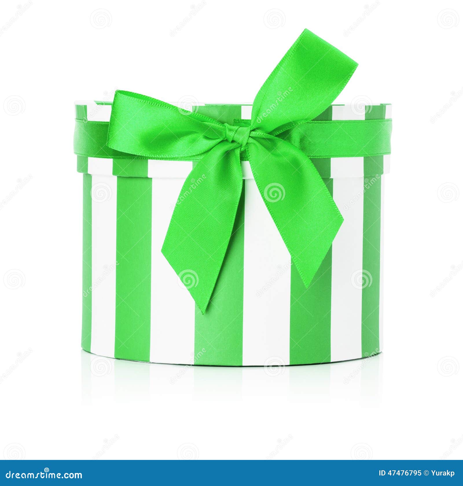 Green Round Gift Box Isolated on the White Background Stock Image ...