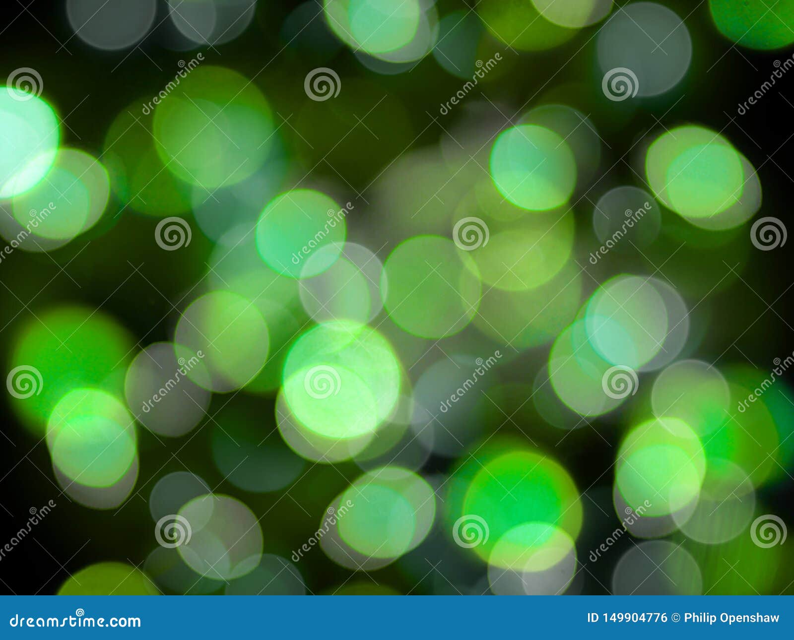 Green Round Glowing Bright Light Abstract Lights on a Black Background ...