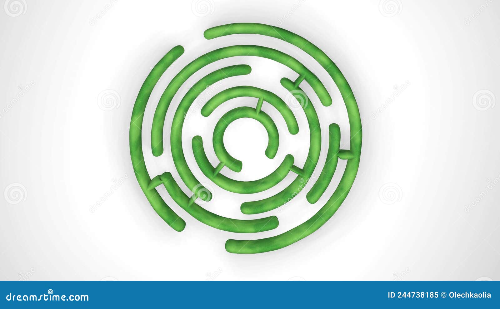 Green Round Labyrinth , Abstract Geometric Maze Stock Illustration ...