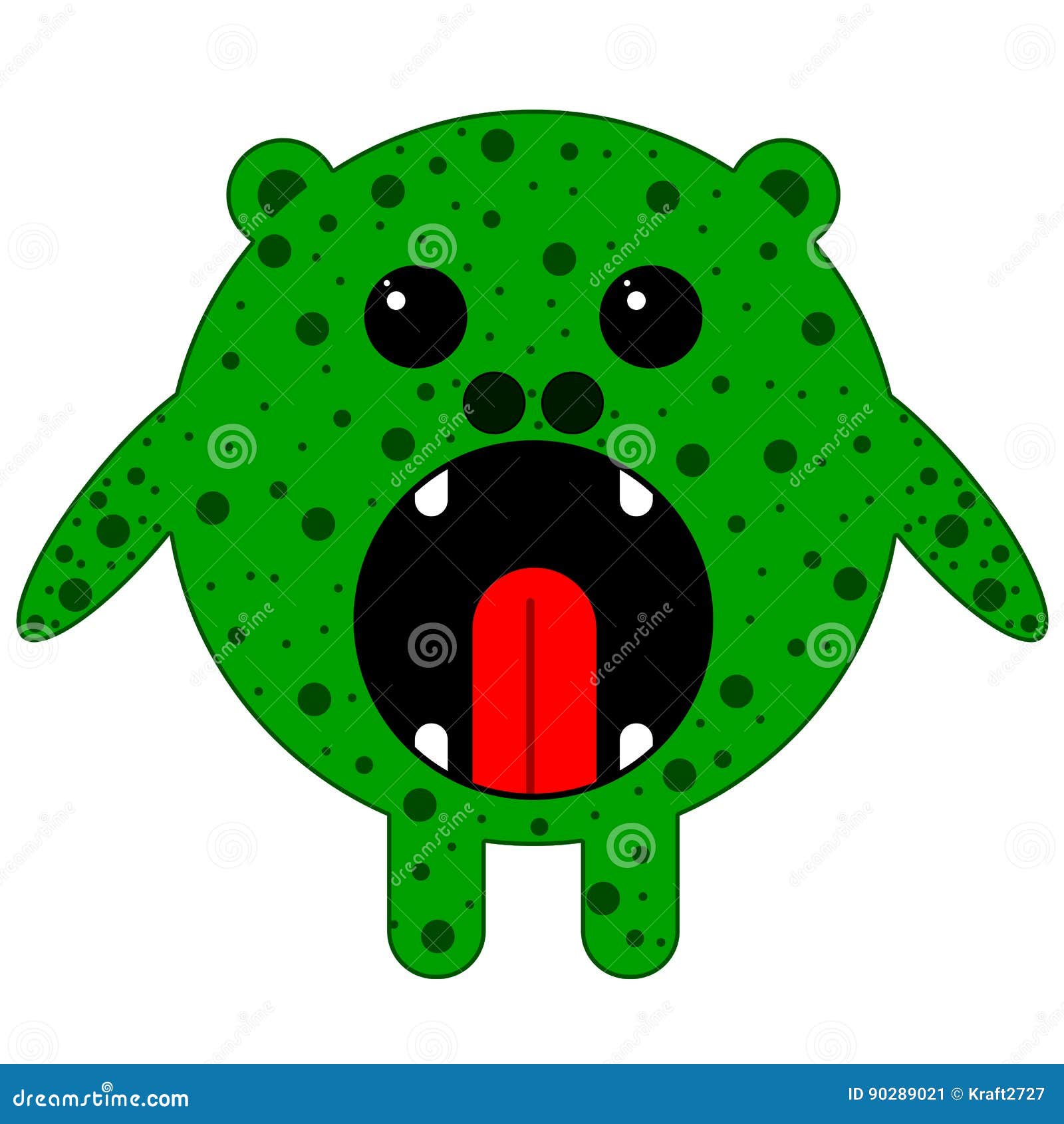 Green round monster stock vector. Illustration of circle - 90289021