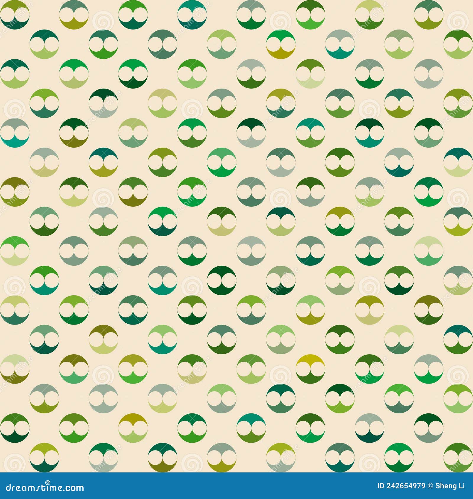 The Green Round Plants Leaves Patterns, Seamless Pattern Stock Vector ...