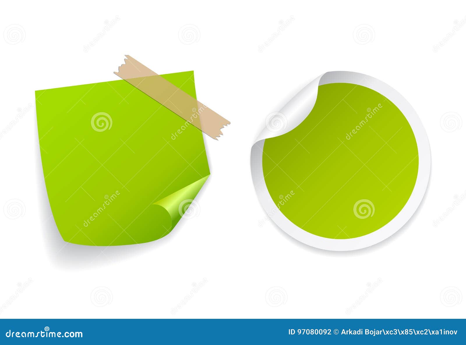 Green Round and Square Sticker Stock Vector - Illustration of coupon ...