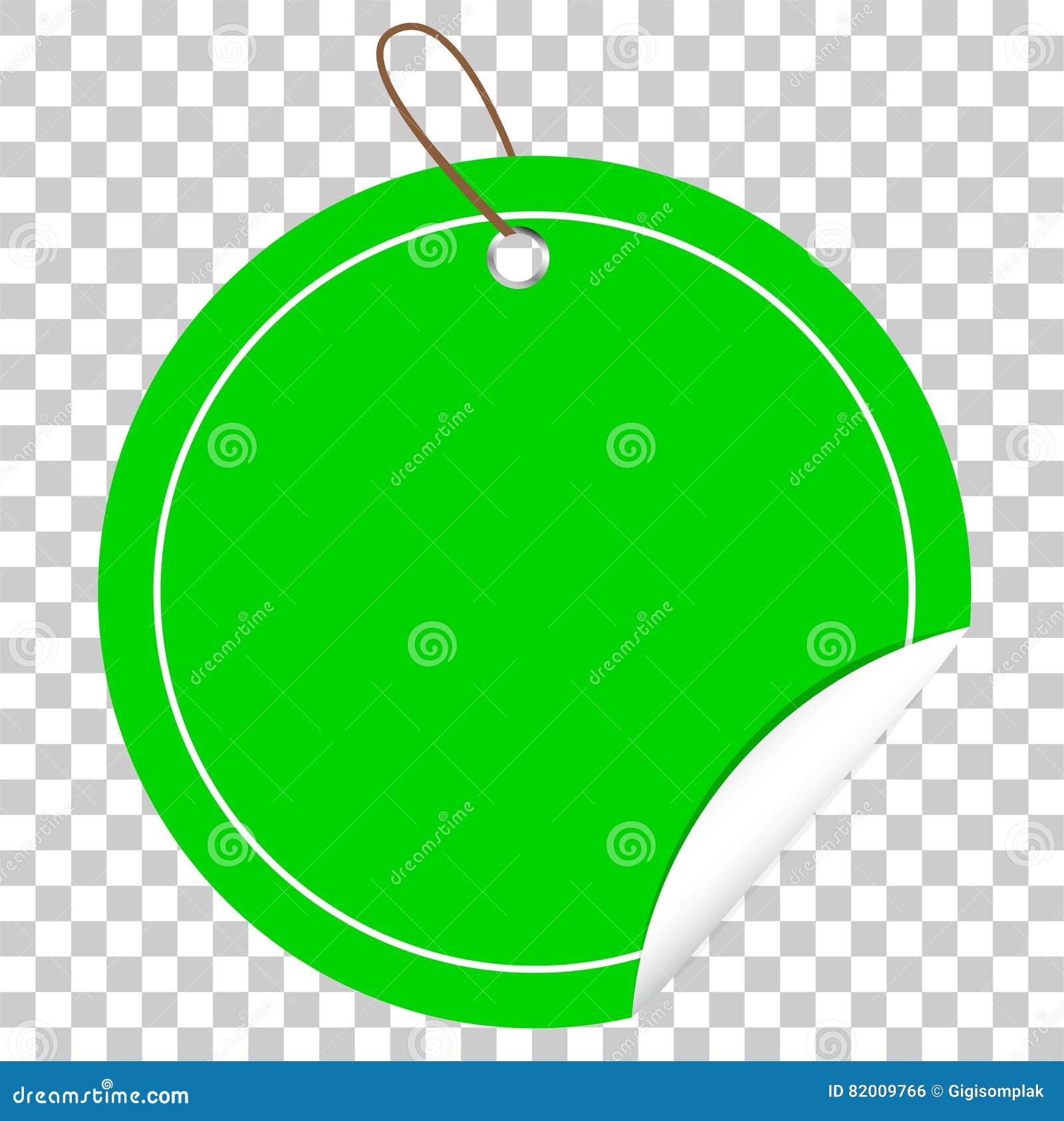 Green Rounded Blank Tag, at Transparent Effect Background Stock Vector ...