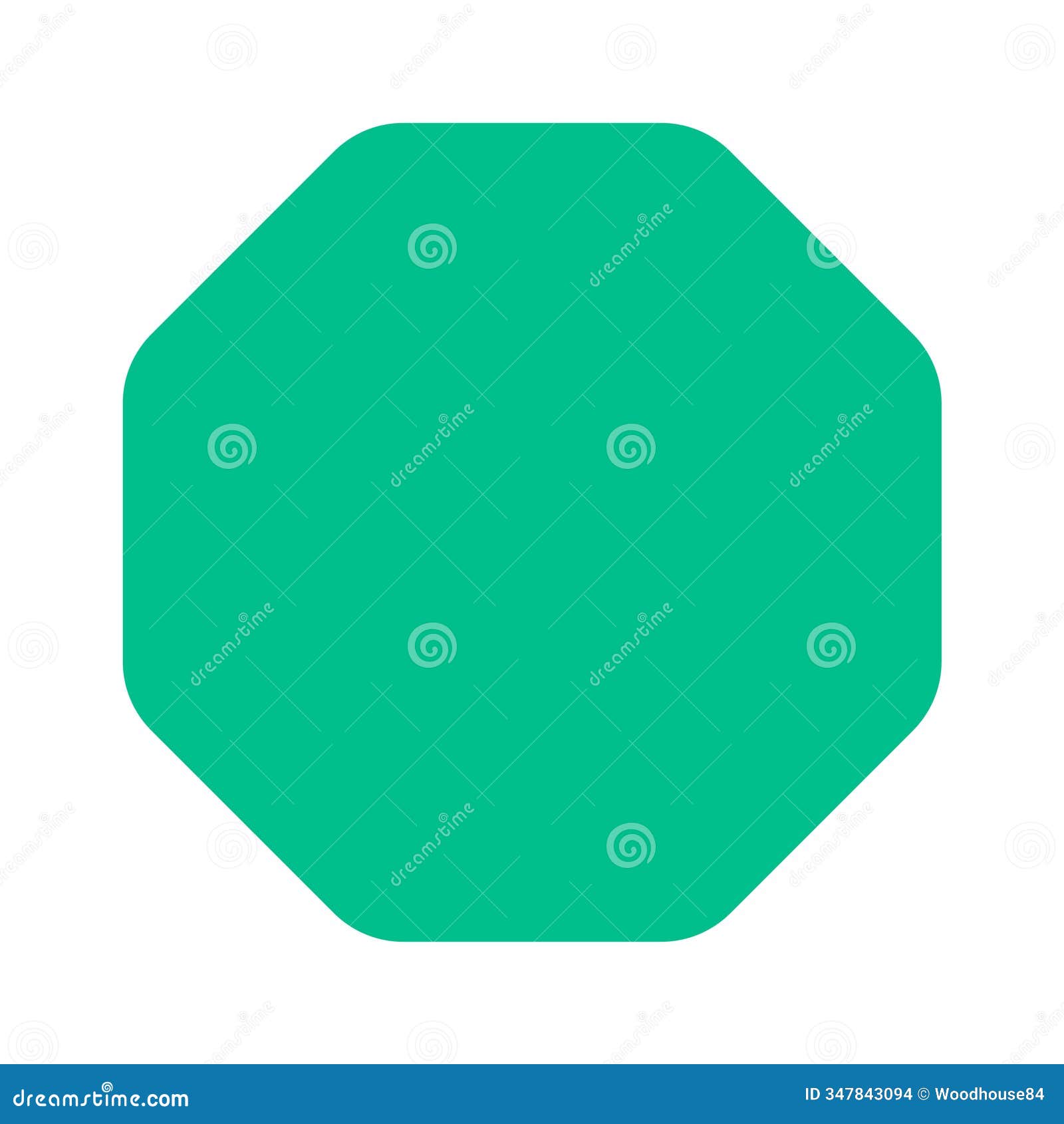 Green Rounded Corner Octagon Shape Stock Illustration - Illustration of ...