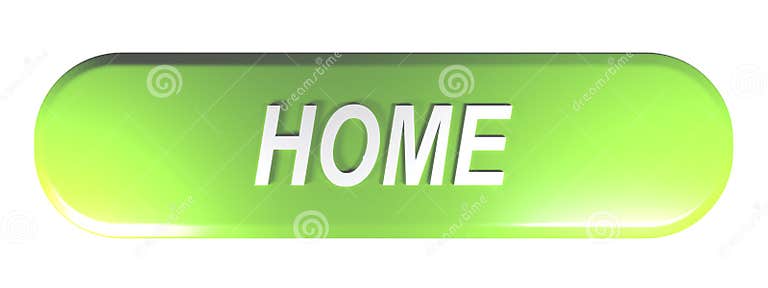Green Rounded Rectangle Push Button HOME - 3D Rendering Stock ...