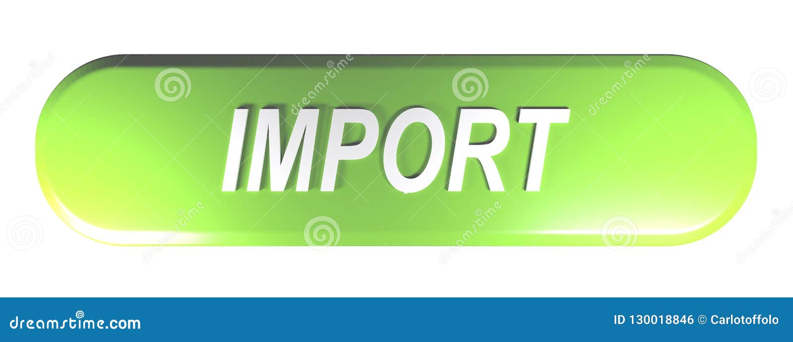 Green Rounded Rectangle Push Button IMPORT - 3D Rendering Stock ...