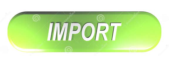 Green Rounded Rectangle Push Button IMPORT - 3D Rendering Stock ...