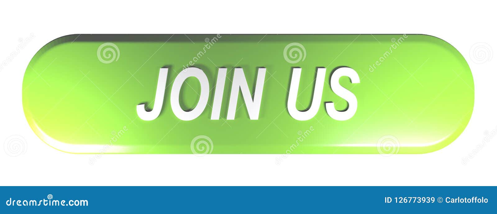 Green Rounded Rectangle Push Button JOIN US - 3D Rendering Stock ...