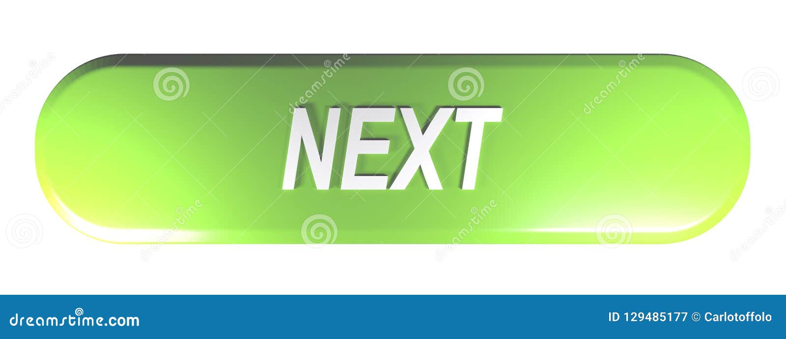 Green Rounded Rectangle Push Button NEXT - 3D Rendering Stock ...