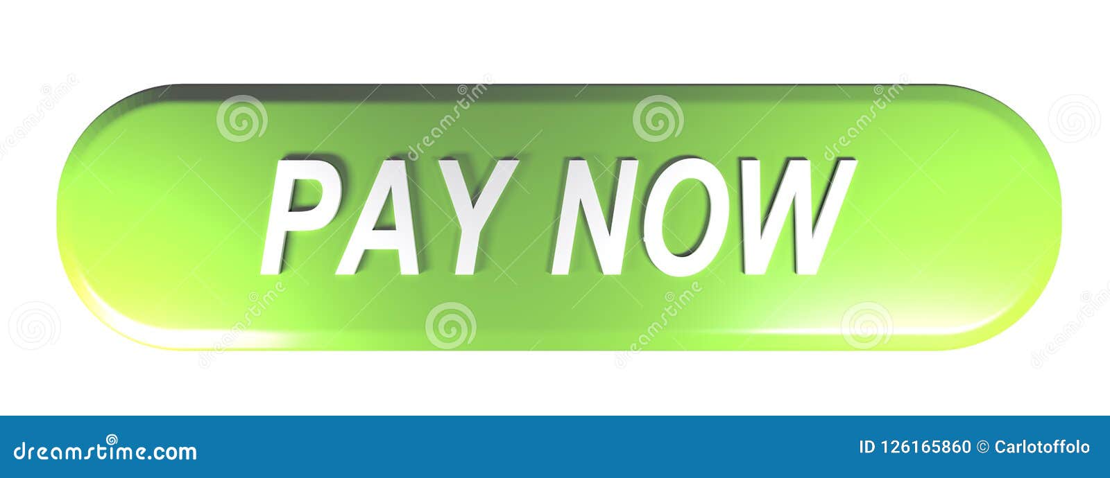 Green Rounded Rectangle Push Button PAY NOW - 3D Rendering Stock ...