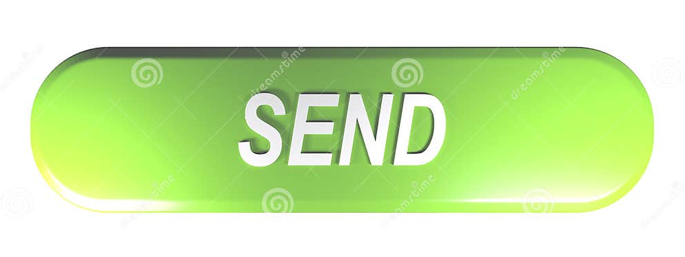 Green Rounded Rectangle Push Button SEND - 3D Rendering Stock ...