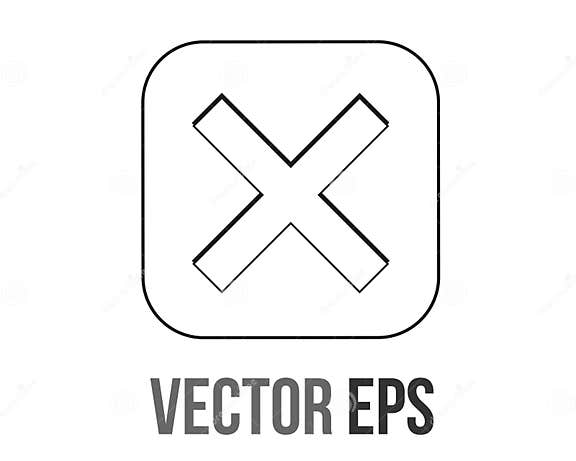 Green Rounded Square Cross Wrong Mark Button Flat Icon Stock Illustration - Illustration of ...