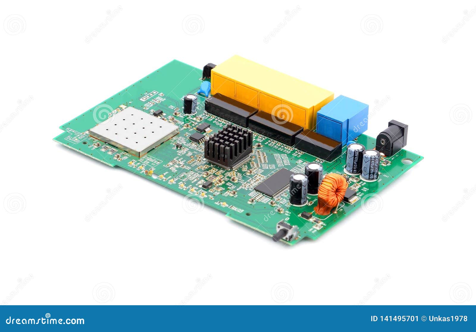 Green router motherboard stock image. Image of microcircuit - 141495701