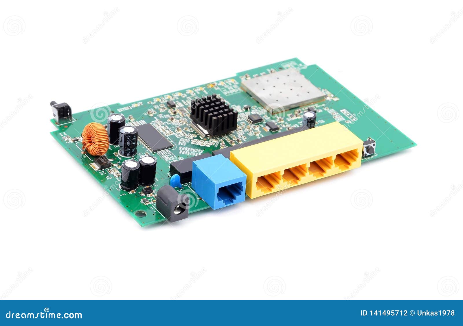 Green router motherboard stock photo. Image of microcircuit - 141495712