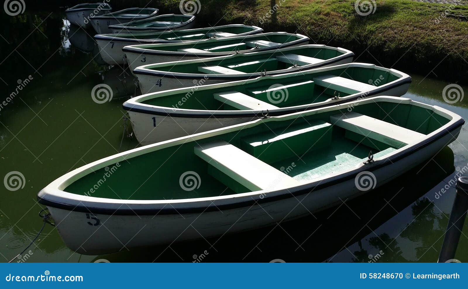 Green rowboats stock photo. Image of family, lovely, bangkok - 58248670