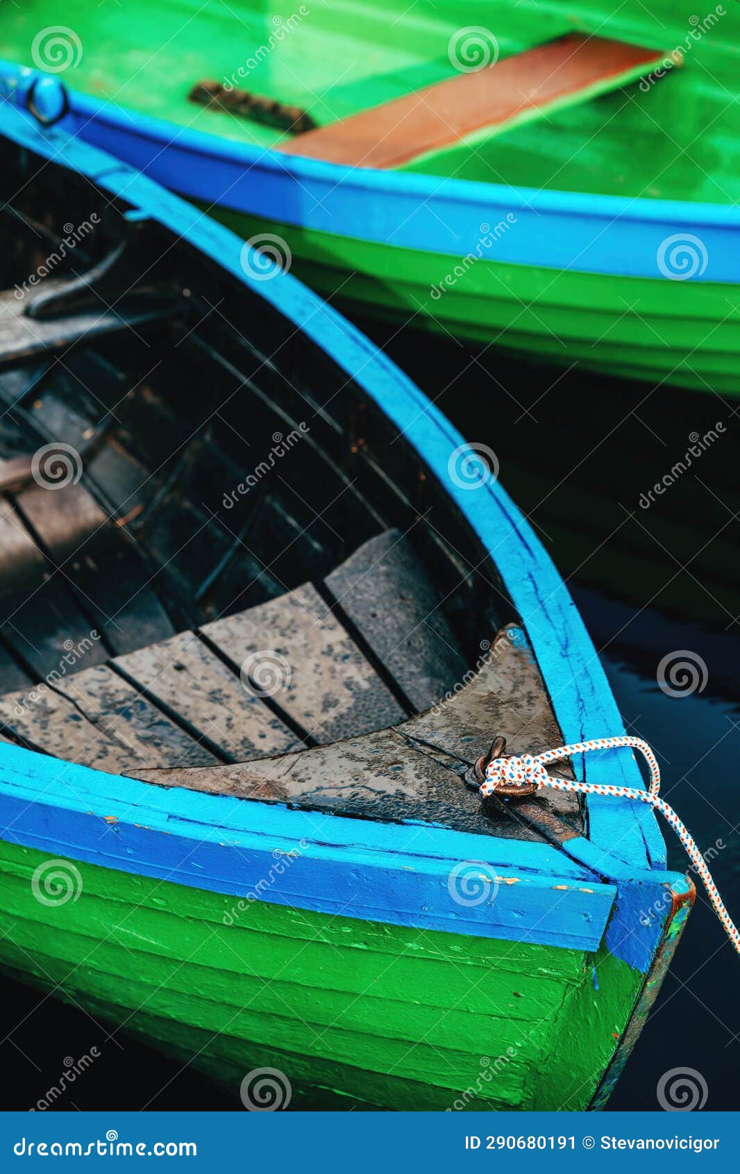 Green Rowing Boat Upside Down On Beach Royalty-Free Stock Photography ...