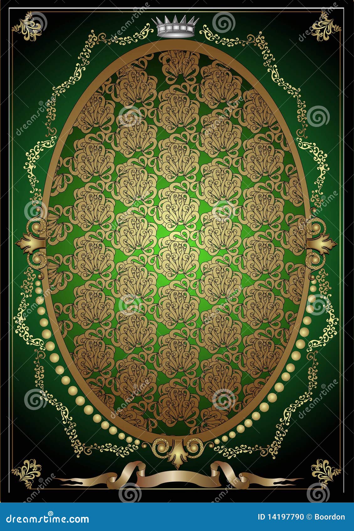Green Royal Heraldic Banner Stock Vector - Illustration of foliage ...