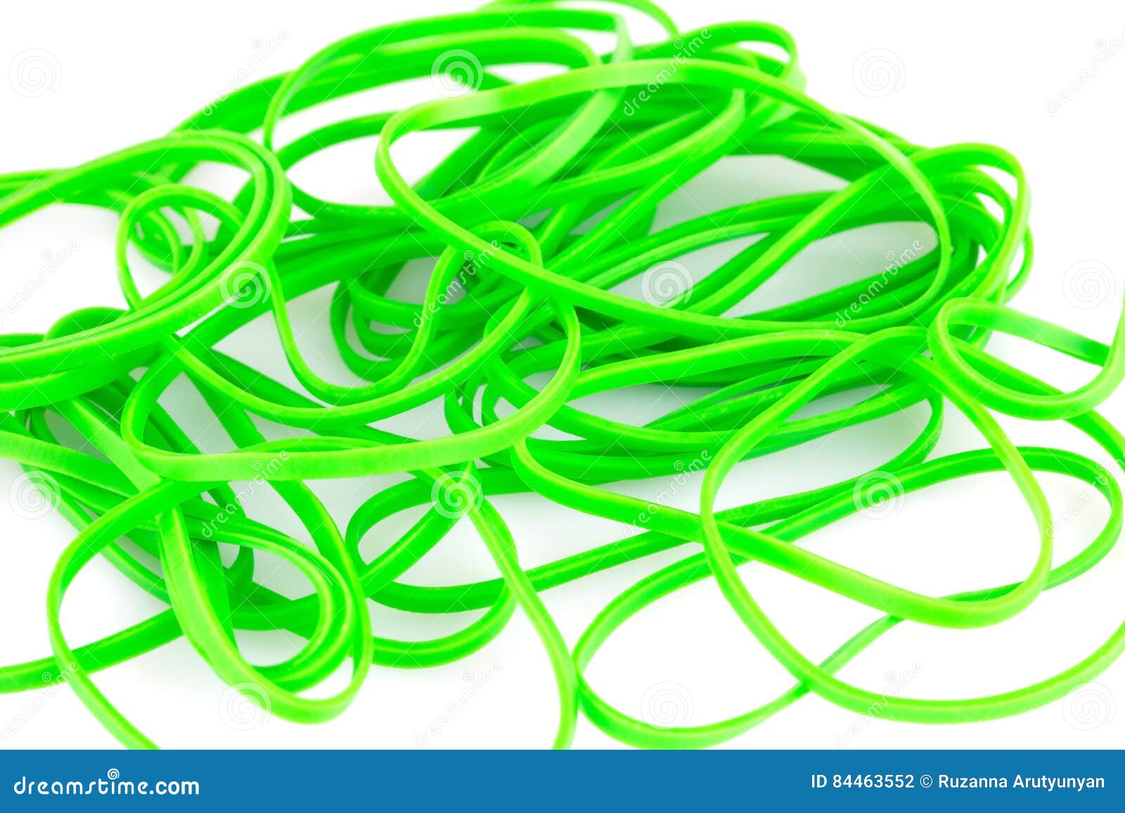 Green rubber bands stock photo. Image of close, office - 84463552