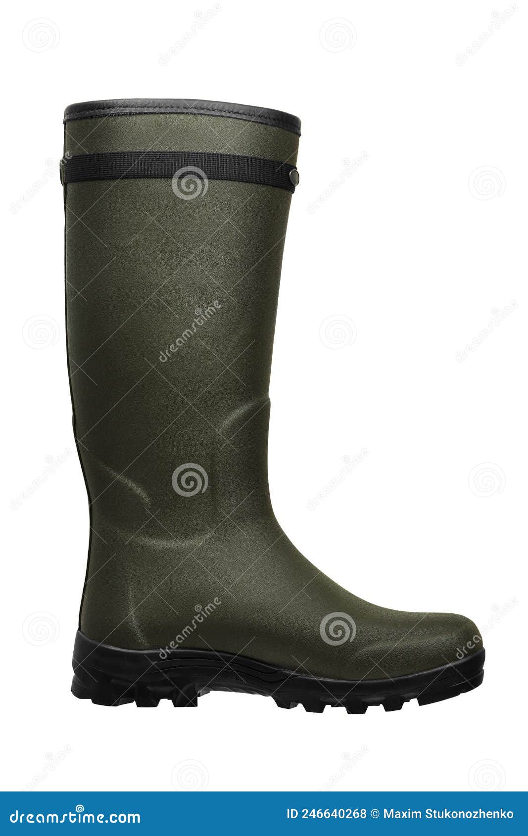 Green Rubber Boot Isolated on White Stock Photo - Image of plastic ...