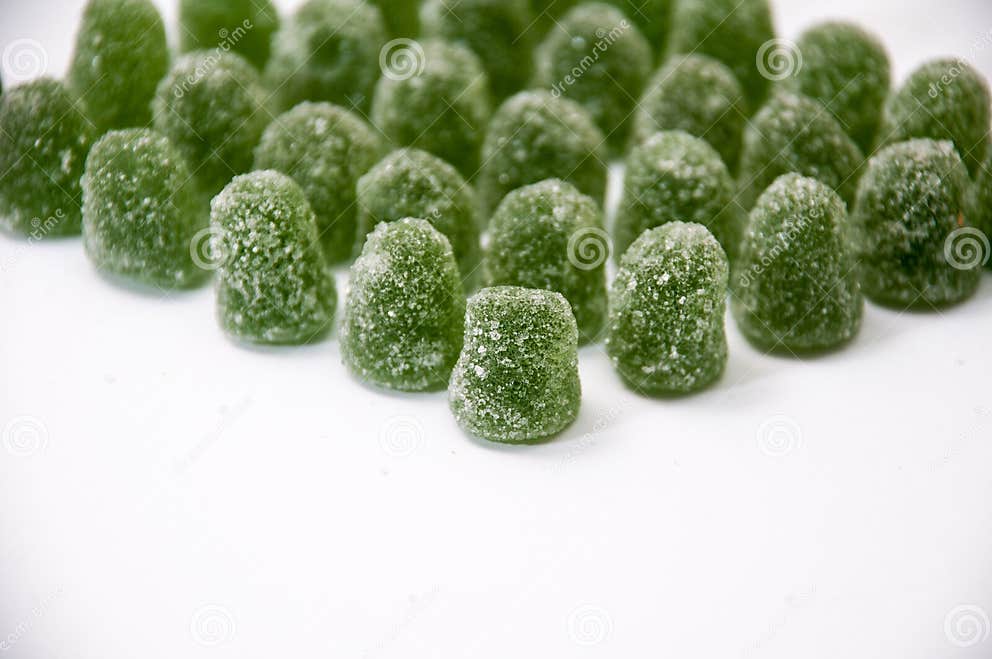 Green Rubber Menthol Candy with Sugar Stock Image - Image of isolated ...