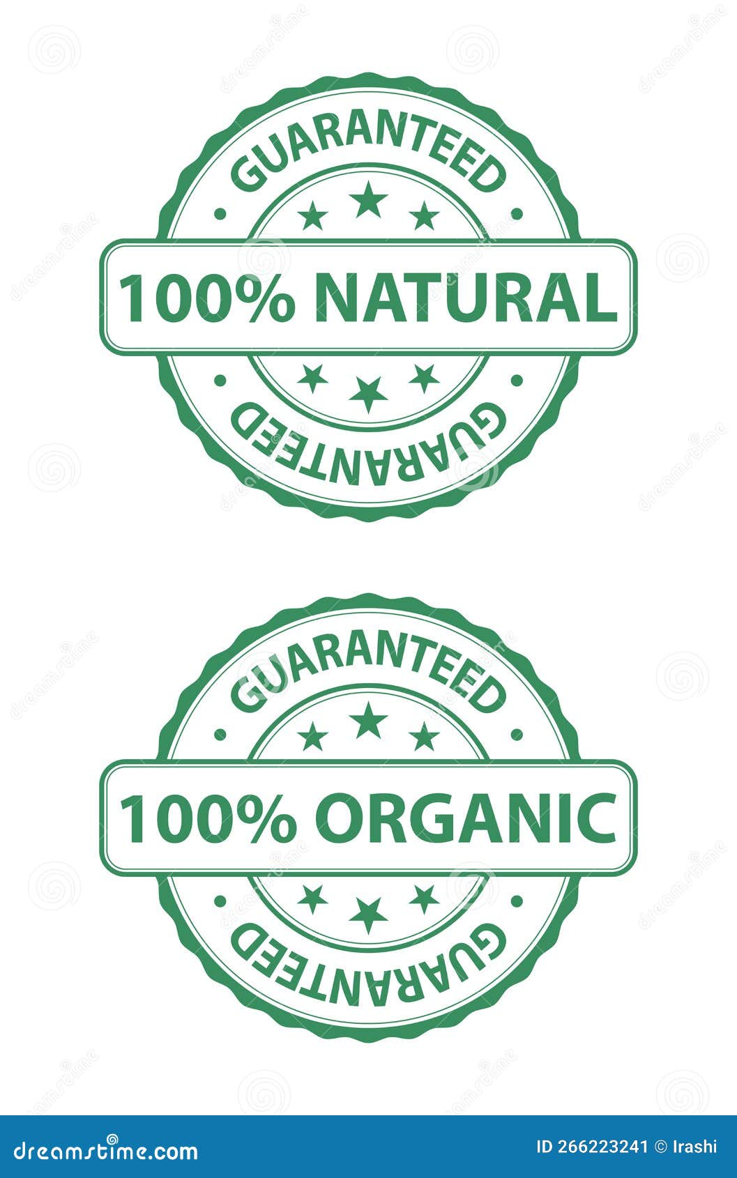 Green Rubber Stamp 100 Natural Stock Vector - Illustration of recycle ...