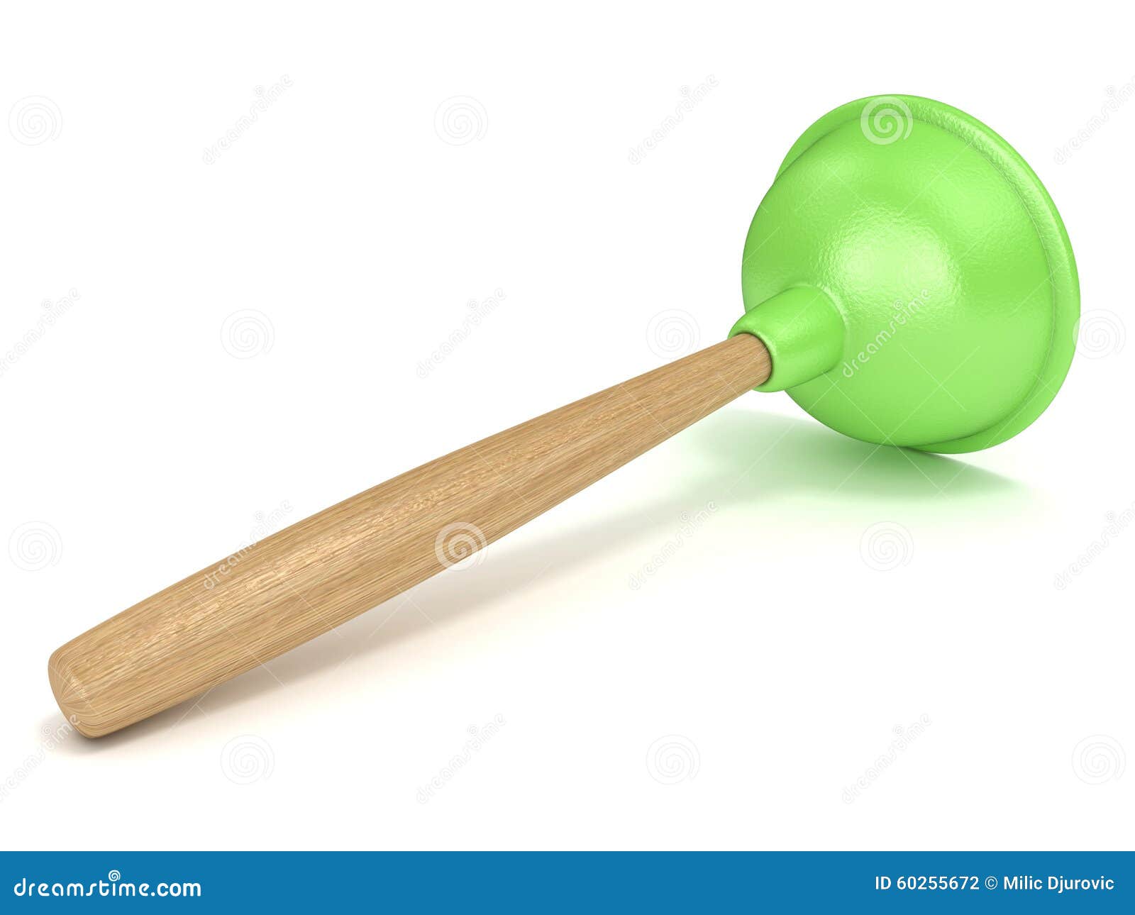 Green Rubber Toilet Plunger. 3D Render Stock Illustration ...