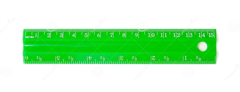 Green ruler stock image. Image of plastic, measure, inch - 14182495