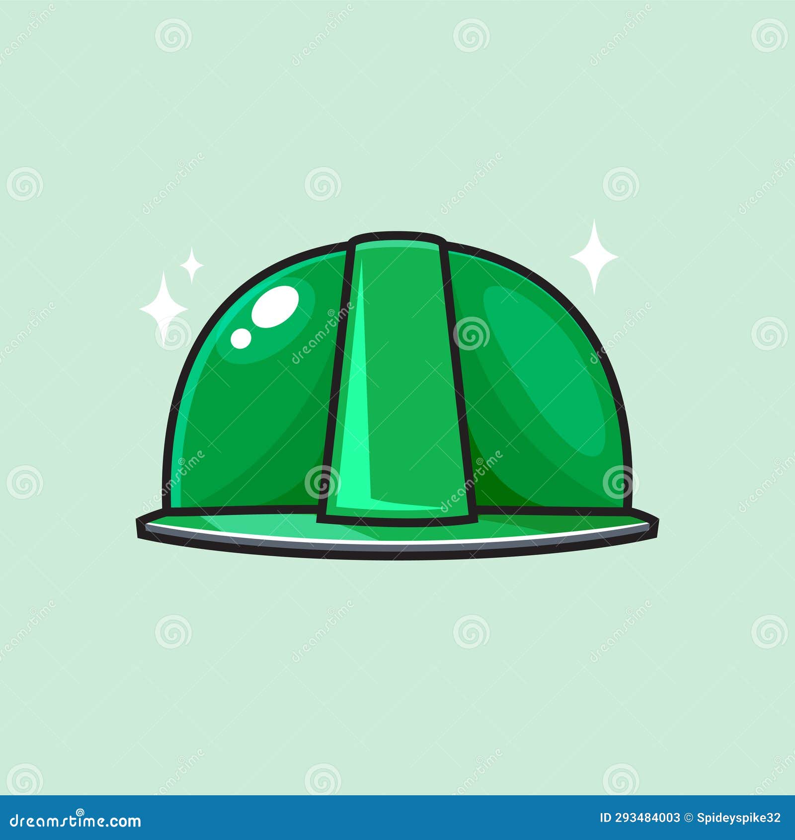 A Green Safety Helmet. Isolated Vector Illustration Stock Illustration ...
