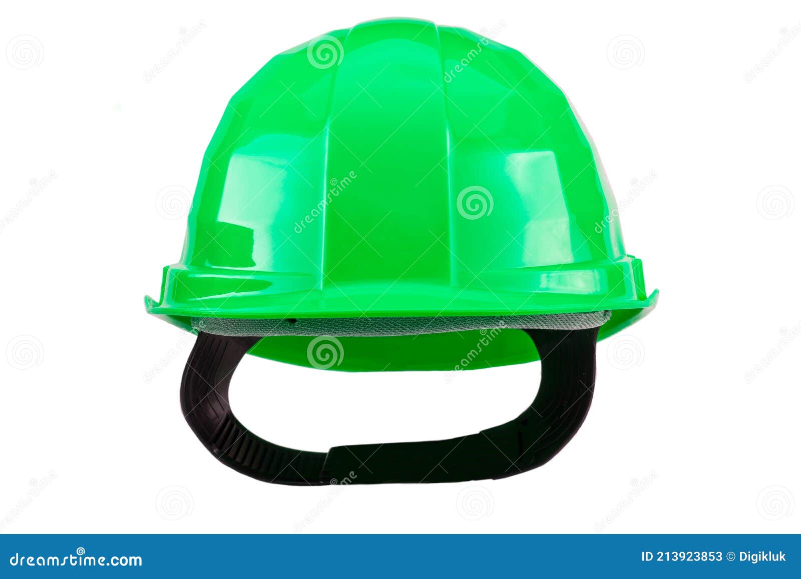 Green Safety Helmet Isolated on White Background Stock Image - Image of ...