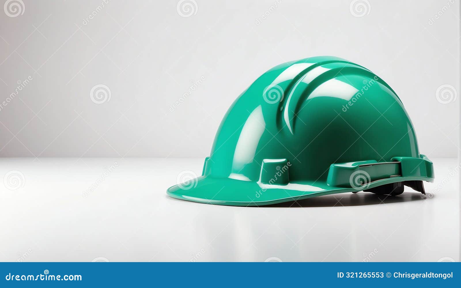 Green Safety Helmet on Plain White Background with Ai Generated Stock ...