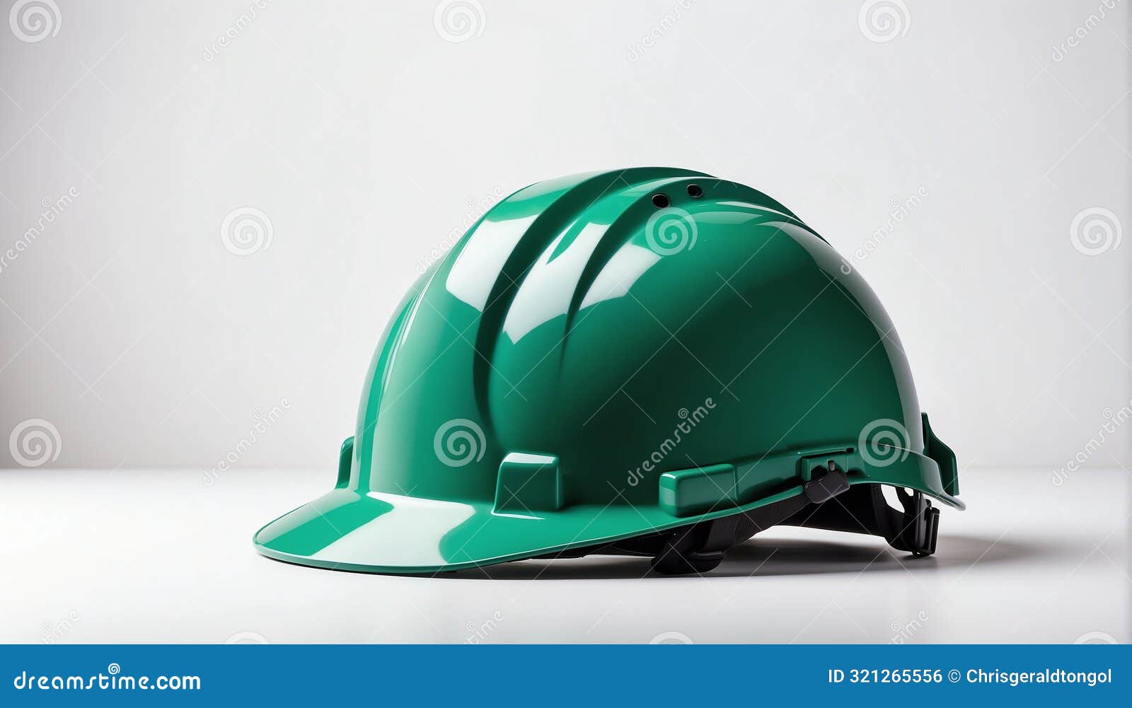 Green Safety Helmet on Plain White Background with Ai Generated Stock ...