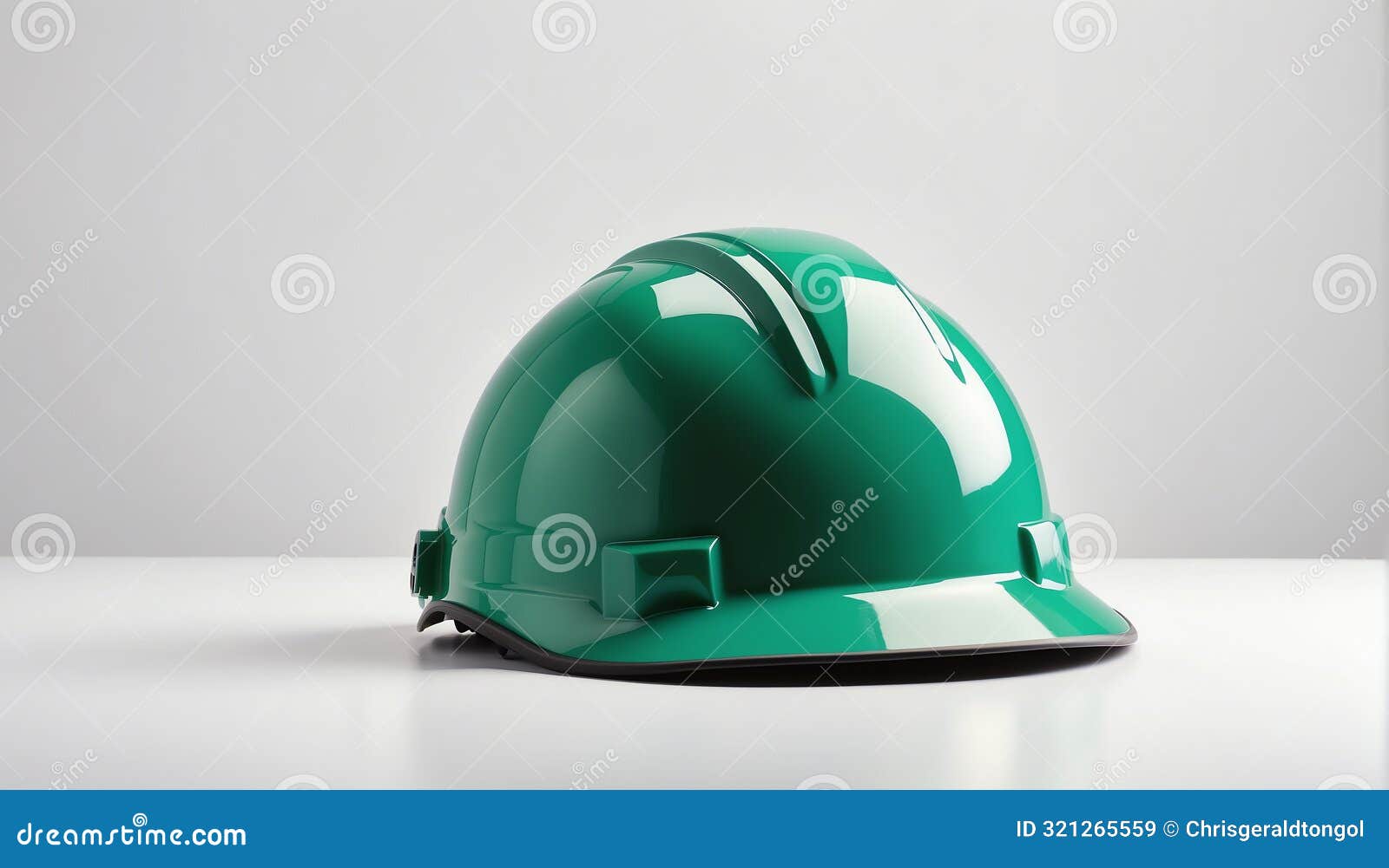 Green Safety Helmet on Plain White Background with Ai Generated Stock ...