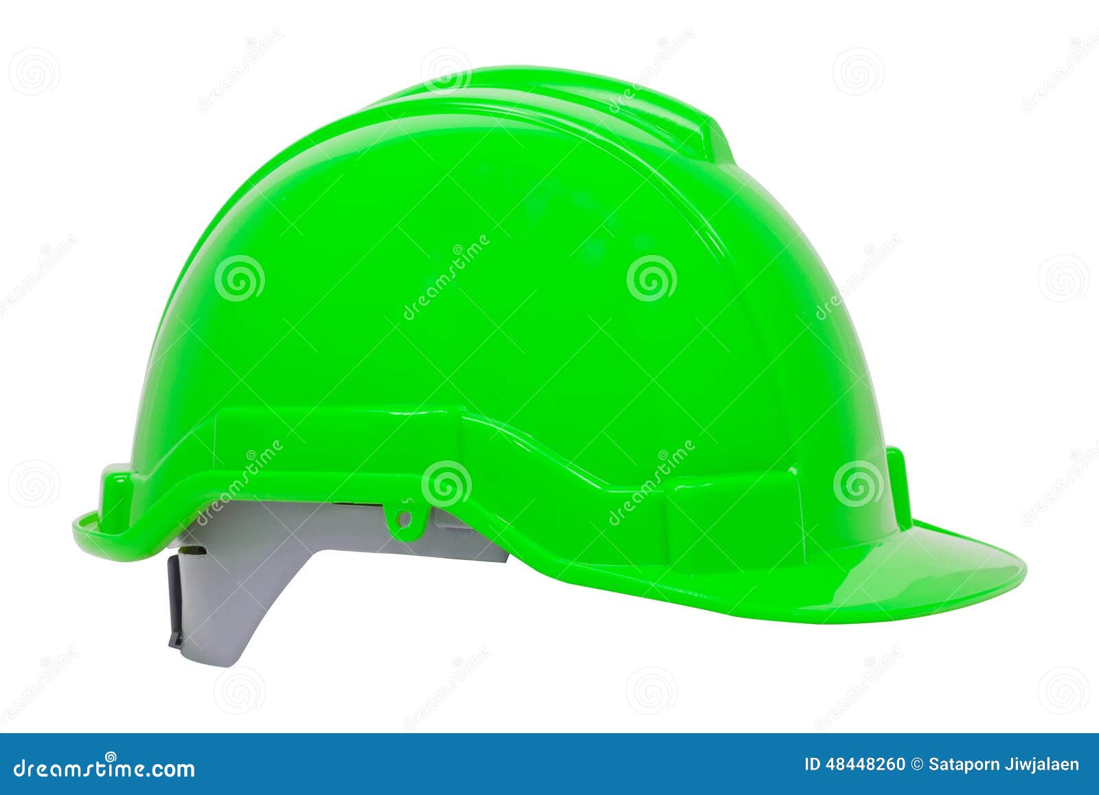 Green Safety Helmet on White Background Stock Photo - Image of employee ...