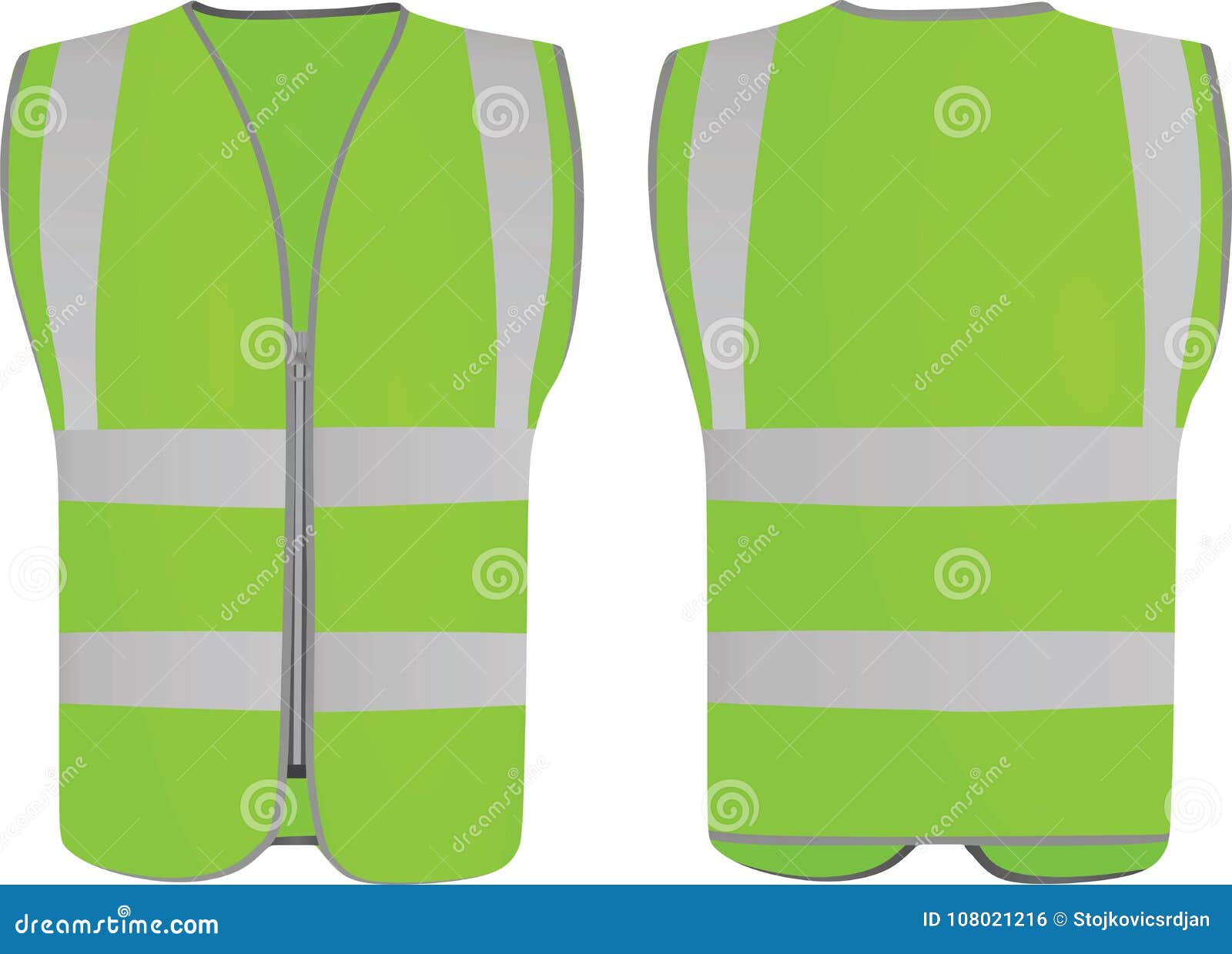 Green safety vest stock vector. Illustration of construction - 108021216