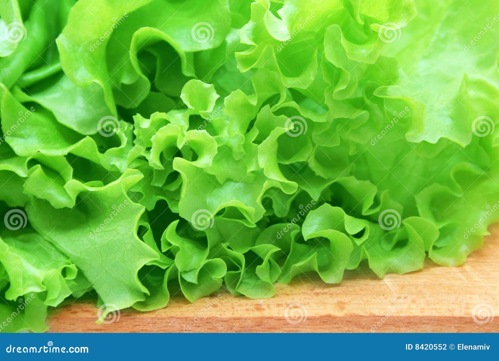 Green Salad on Wooden Plate. Stock Photo - Image of cultivated ...