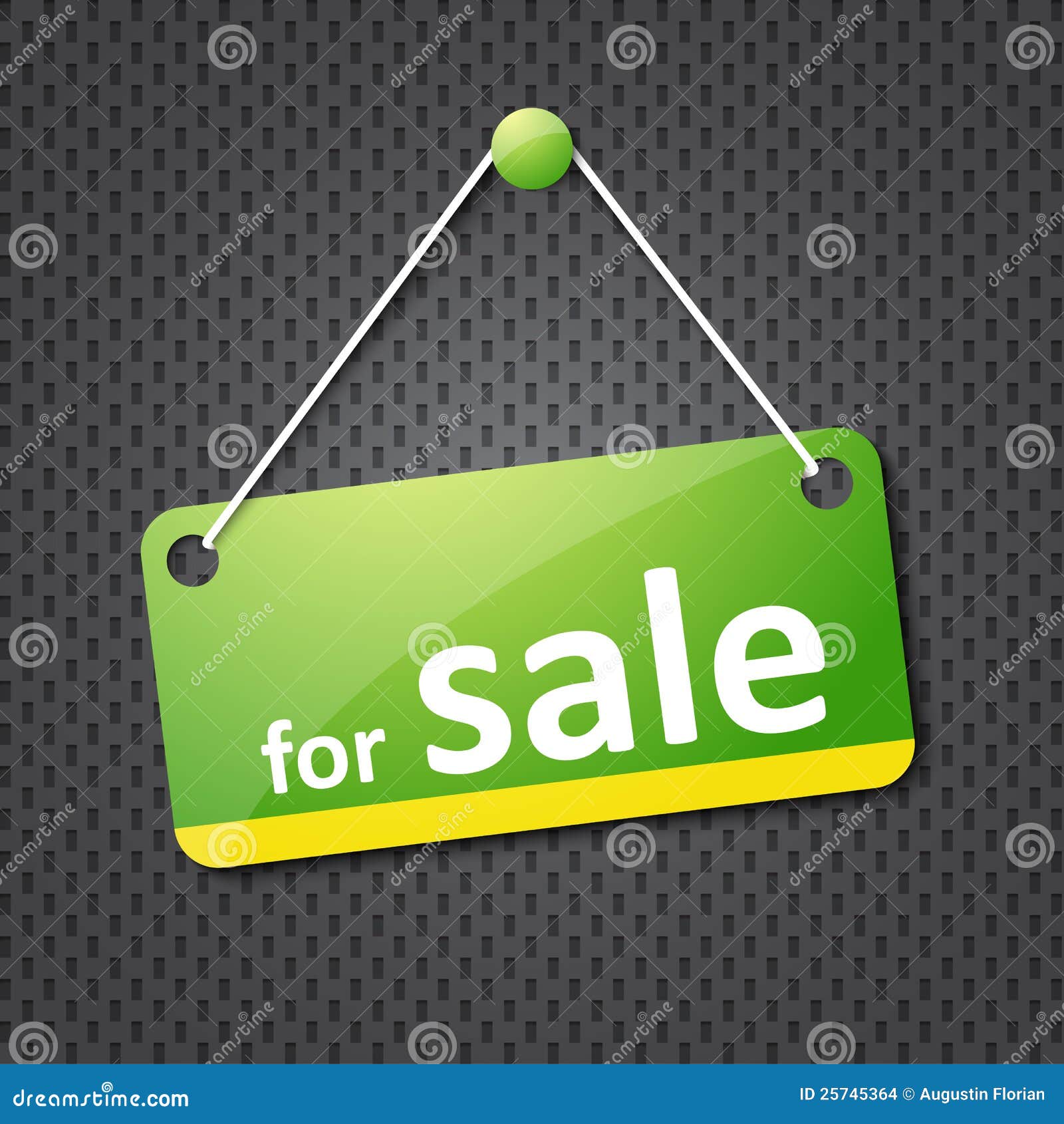Green for sale sign stock vector. Illustration of hang - 25745364