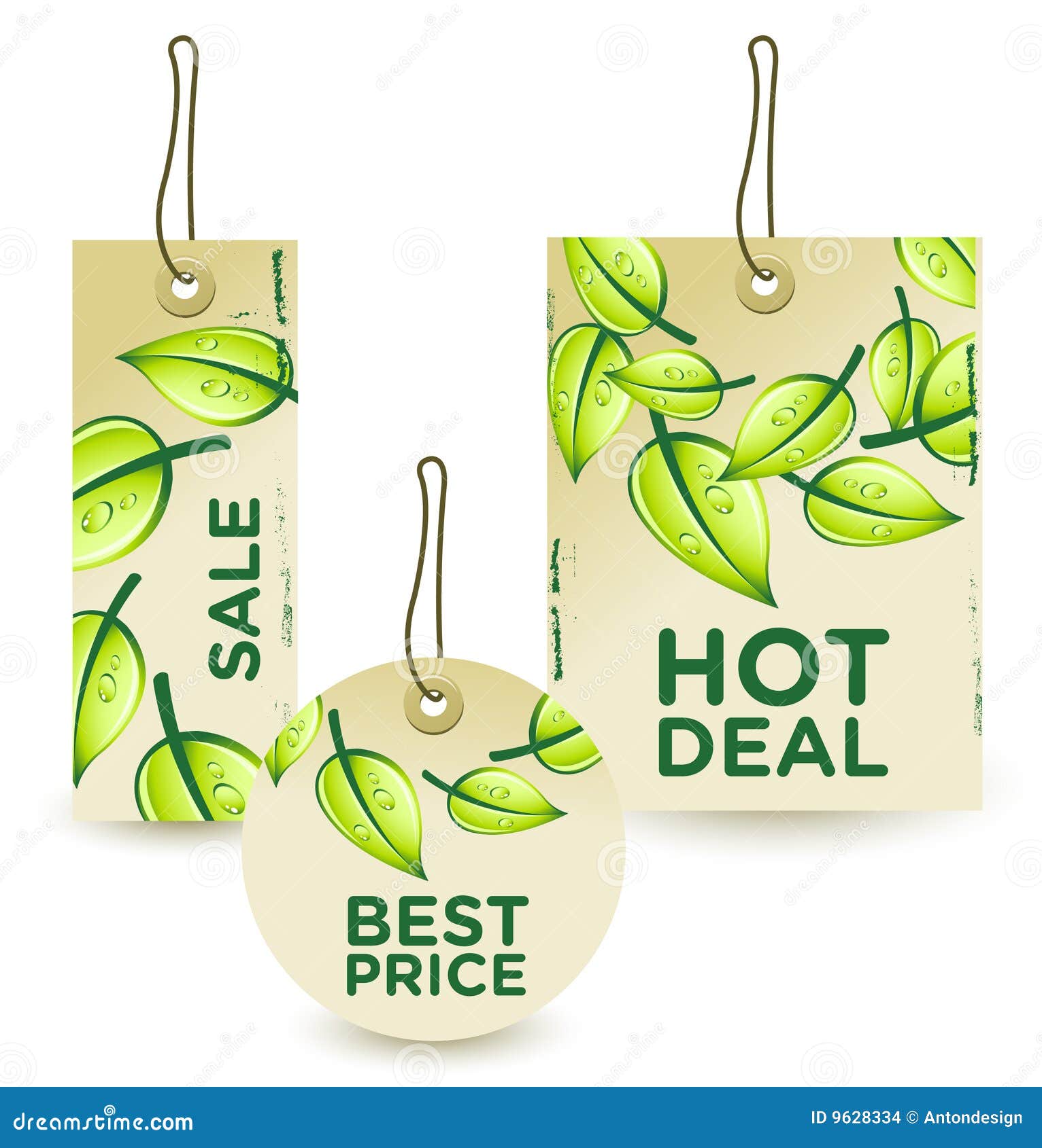 Green sale tags set stock illustration. Illustration of graphic - 9628334
