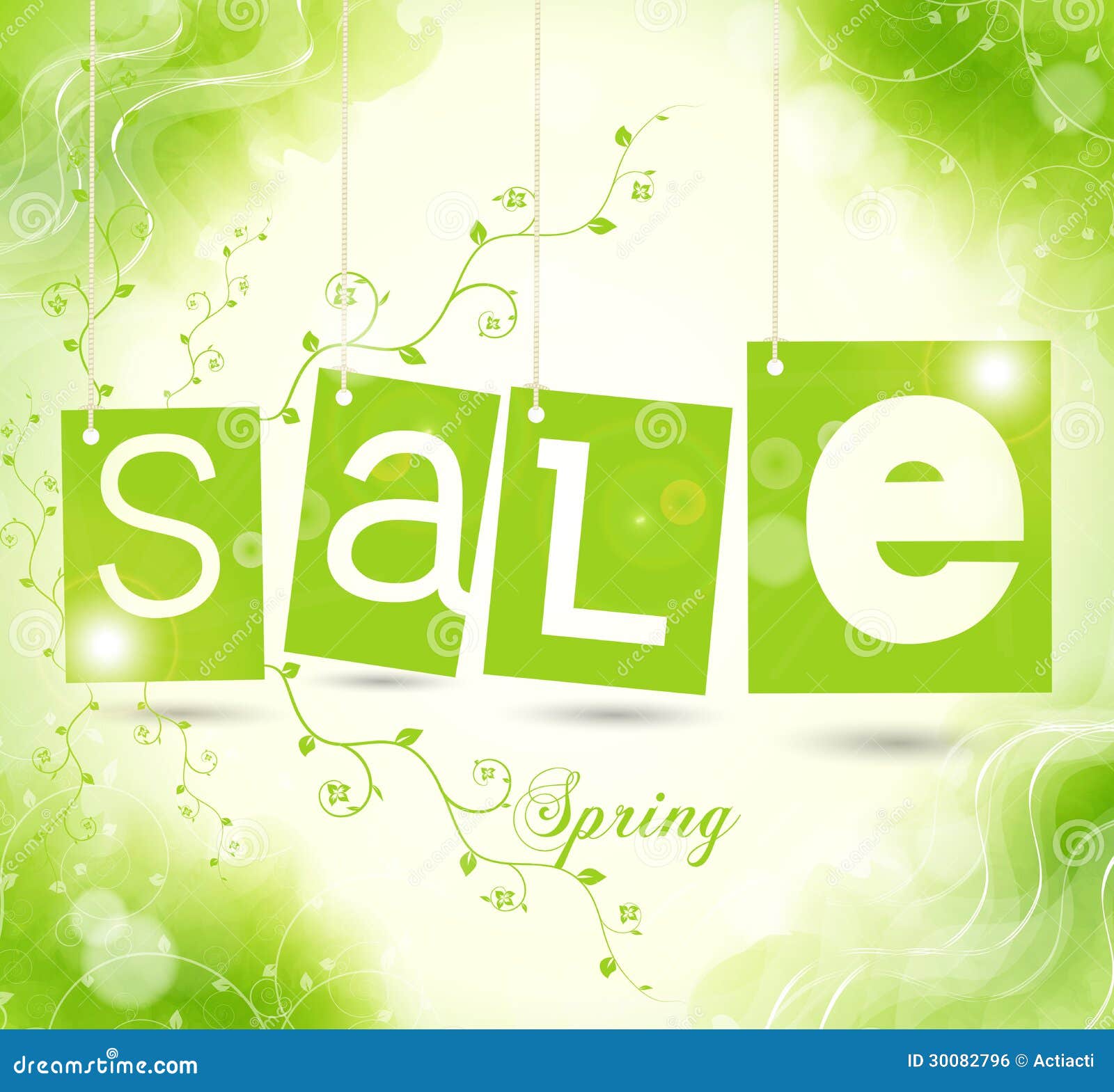 Green Sale Tags with Shadow Stock Vector - Illustration of blank, form ...