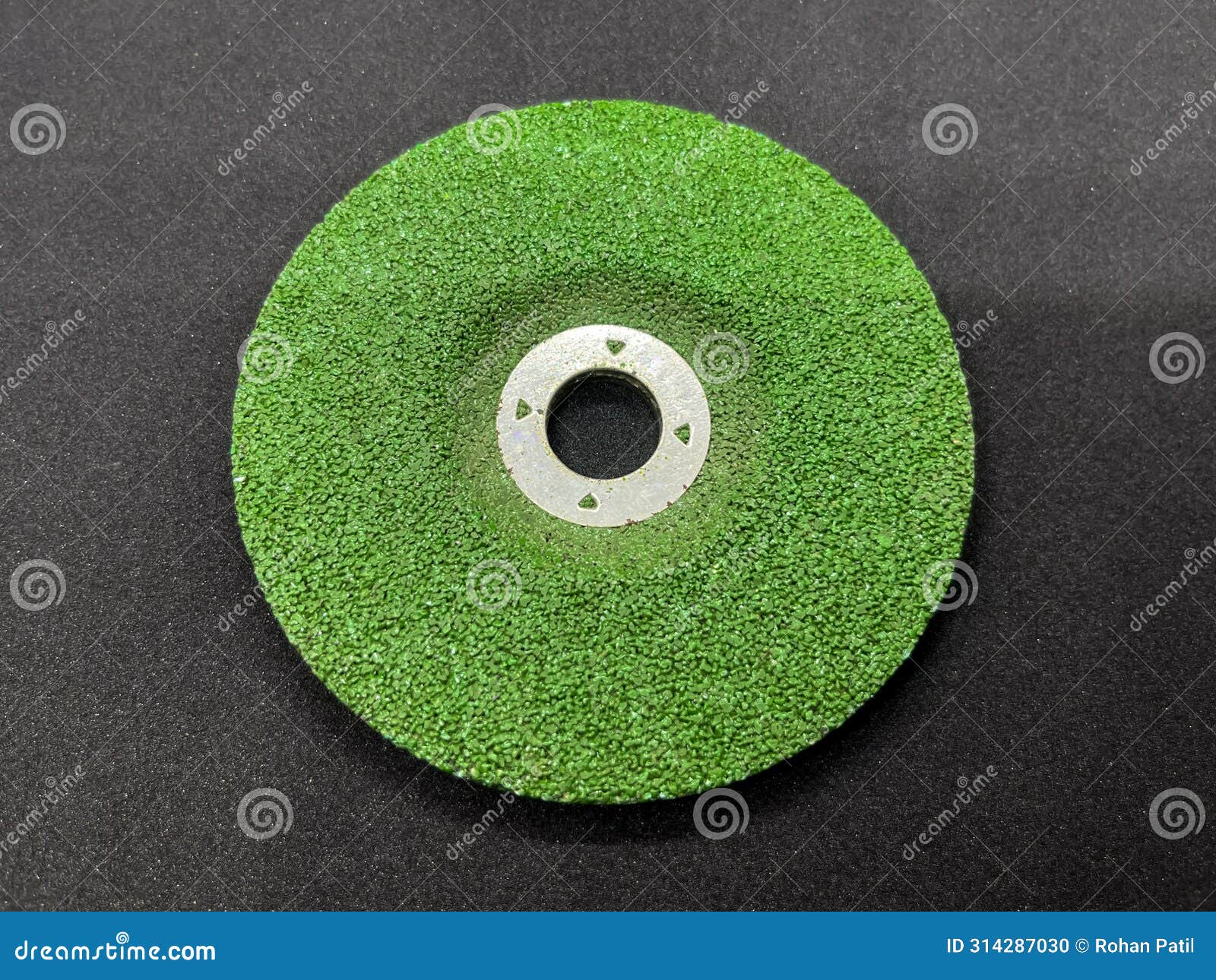 Green Sanding Grinding Wheel Isolated on Black Background Stock Photo ...