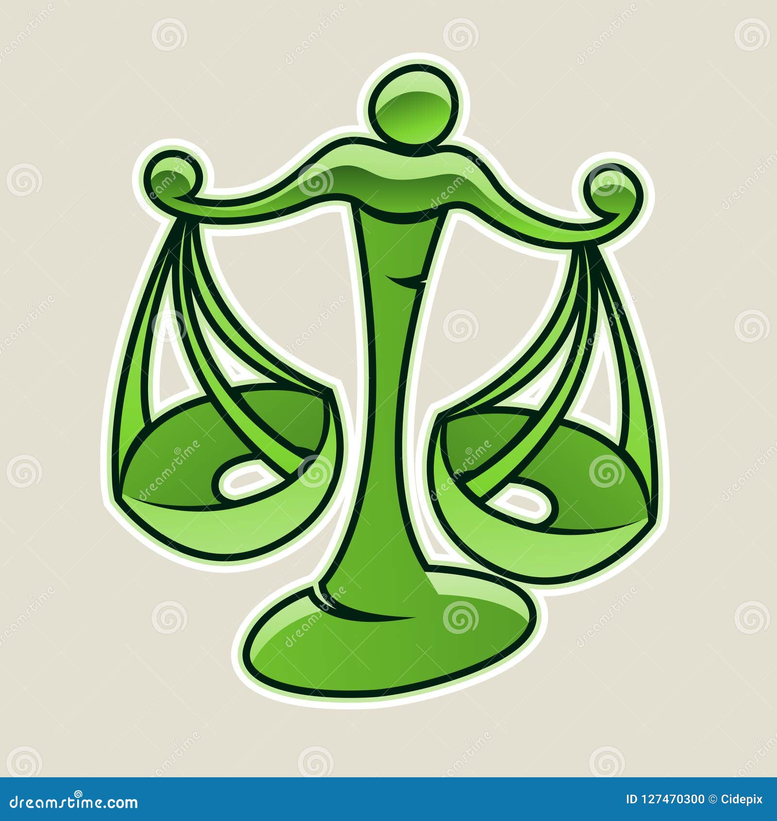 Green Scales and Libra Icon Vector Illustration Stock Vector ...