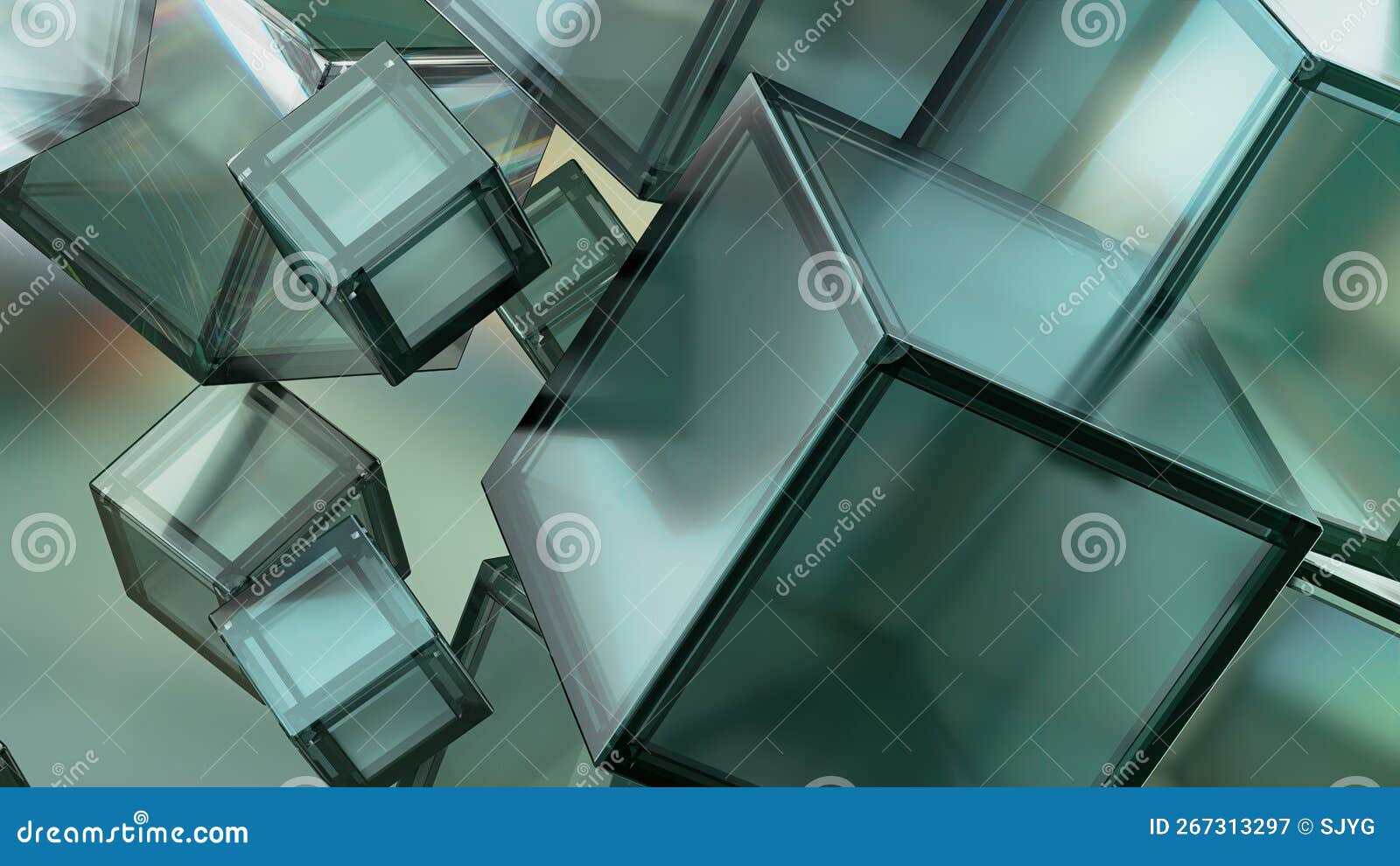 Green Scattered Glassy Boxes Abstract, Dramatic, Passionate, Luxurious ...